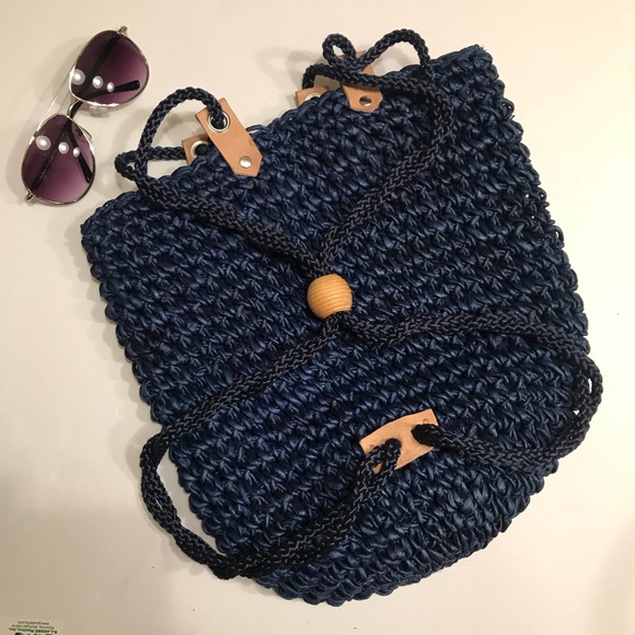 Vintage | Bags | Vintage Straw Backpack Handbag | Poshmark